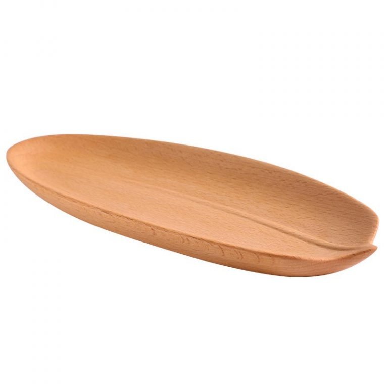 Leaf Shaped Wooden Plate – Woodence
